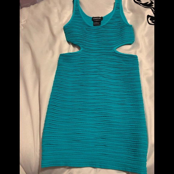 Bebe Dresses Bebe Blue Bodycon Cut Out Dress Poshmark